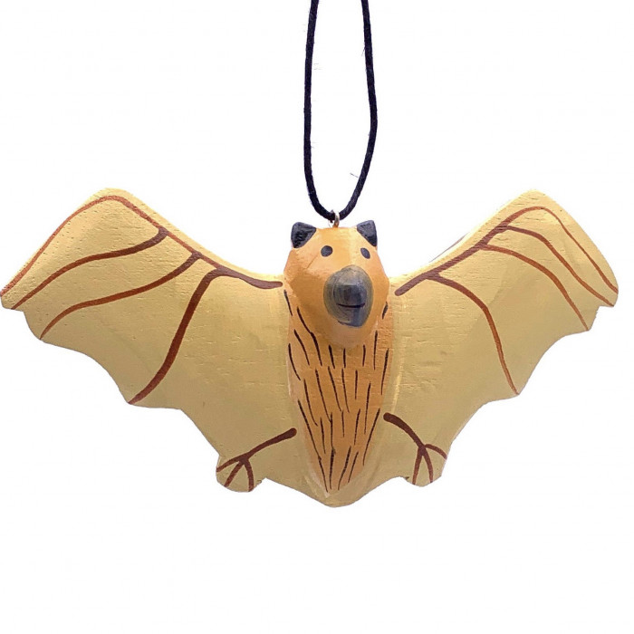 Balsa Wood Carved Bat Ornaments (Seven Styles)