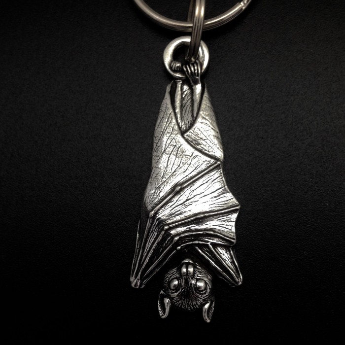 Pewter Fruit Bat Key Ring